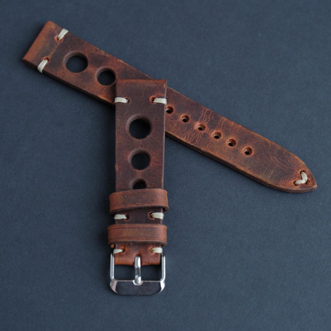 Handmade Gingerbread Leather Rally Watch Band - All Sizes Available - Etsy