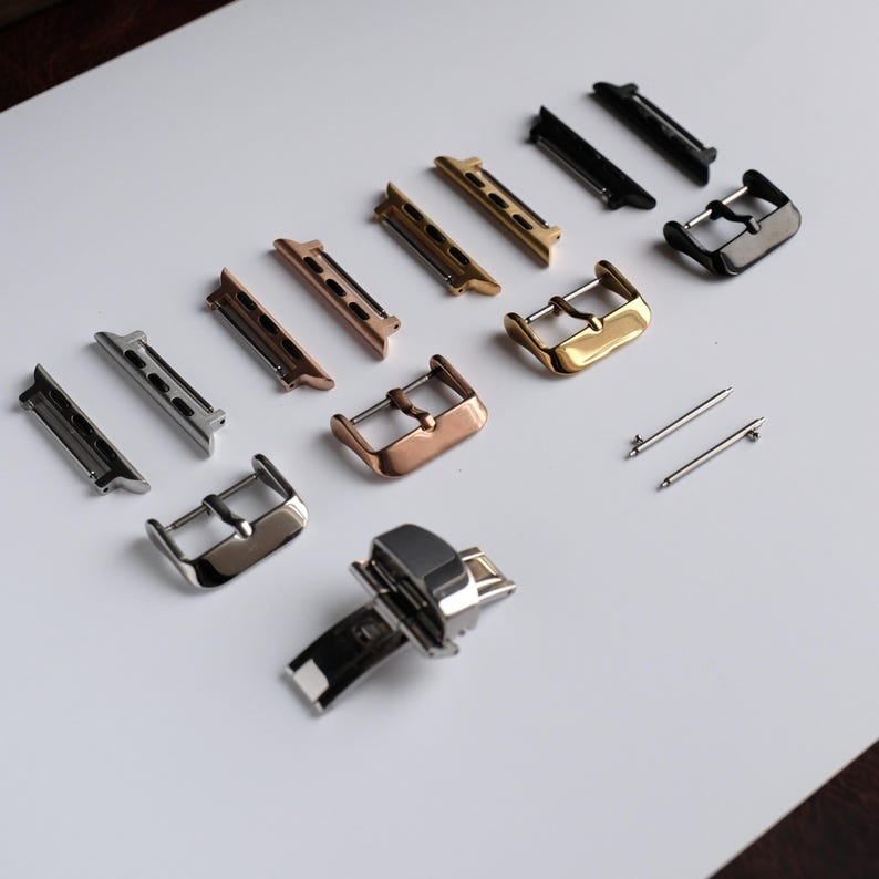 Handmade Black Leather Padded Watch Band: Silver Buckle, Quick Release ...