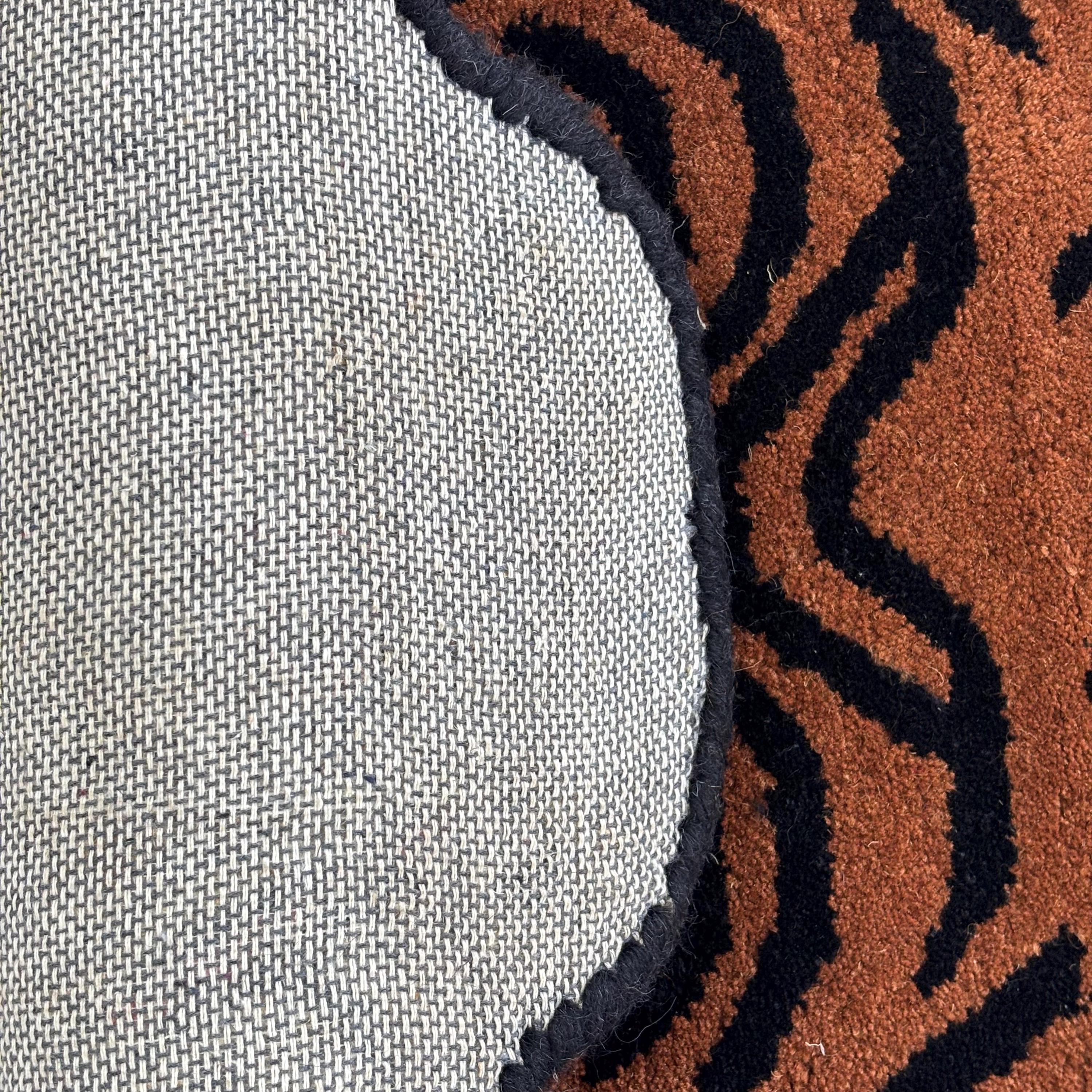 Tibetan Tiger Rug - Handmade Wool Tufted Rug | Animal Motif Rug ...