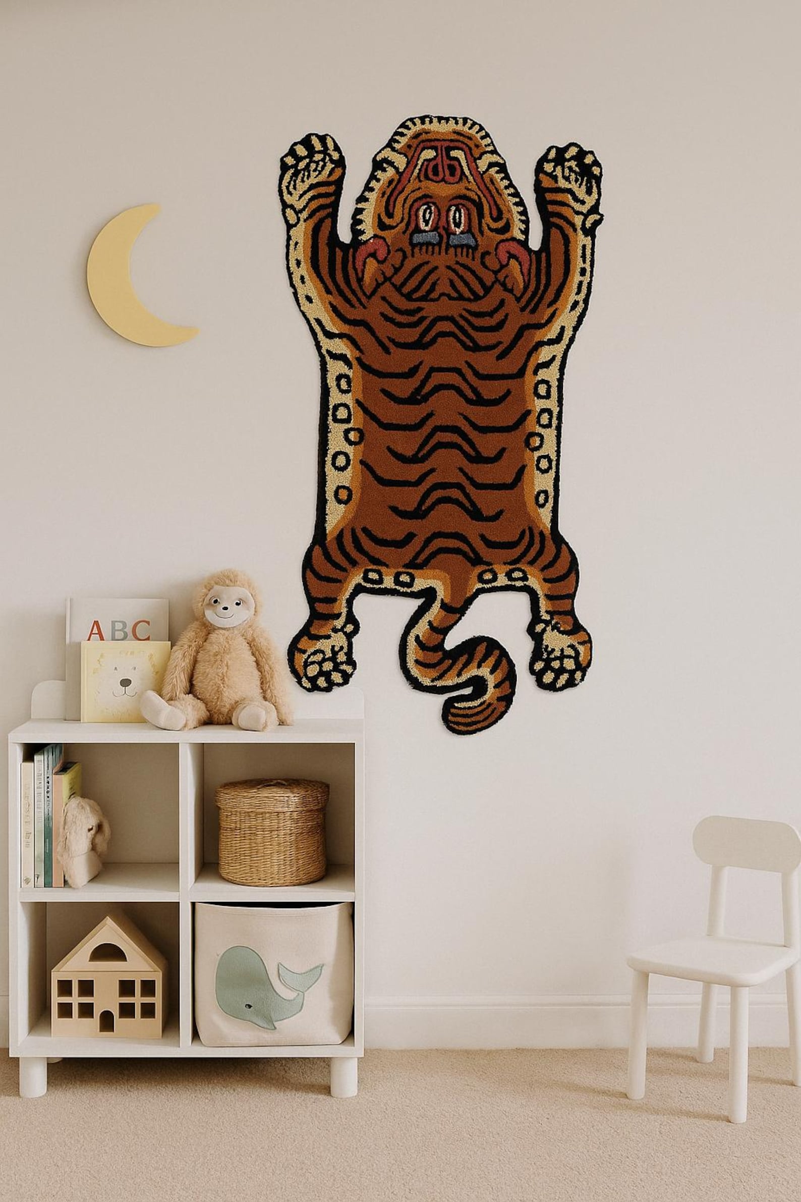 Tibetan Tiger Rug - Handmade Wool Tufted Rug | Animal Motif Rug ...