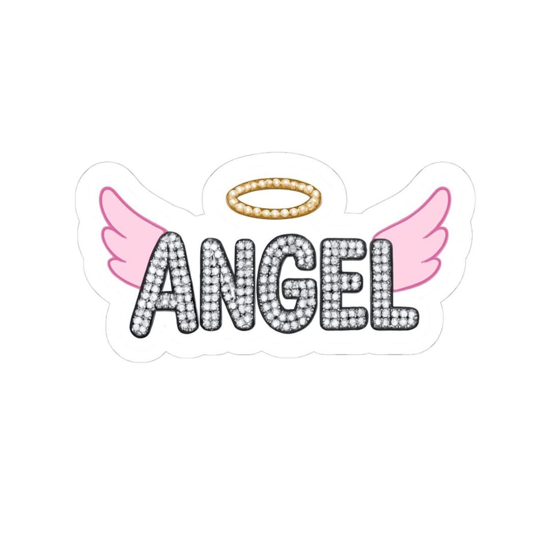 Angel Aesthetic Sticker – Cute Bling Halo Wings Decal for Laptop, Water ...