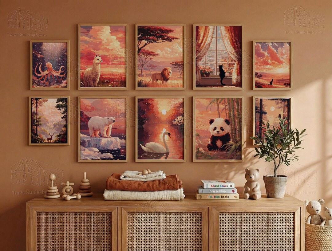 10 Printable Wall Art | Animal 8-bit Pixel Art Set D | Cute Retro Pixel ...