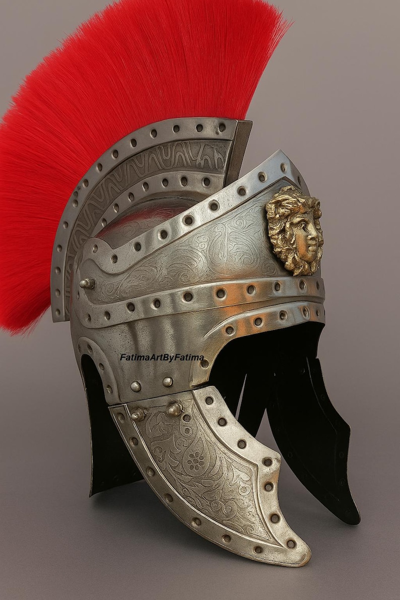 Medieval Engraved Spartan Roman Greek Centurion Gladiator Helmet ...