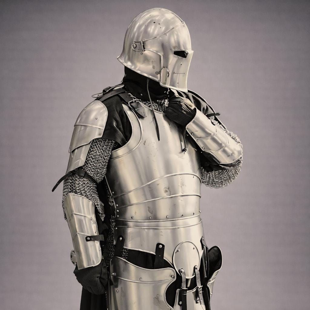 Handmade 18 Gauge Steel Knight Armor | Wearable Barbuta Helmet, LARP ...