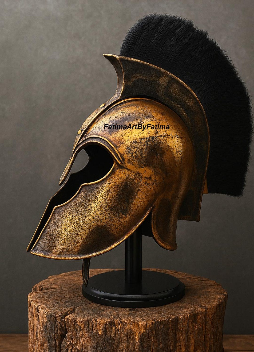 Medieval Roman Greek Troy Trojan Warrior Helmet Bronze Finish Steel ...