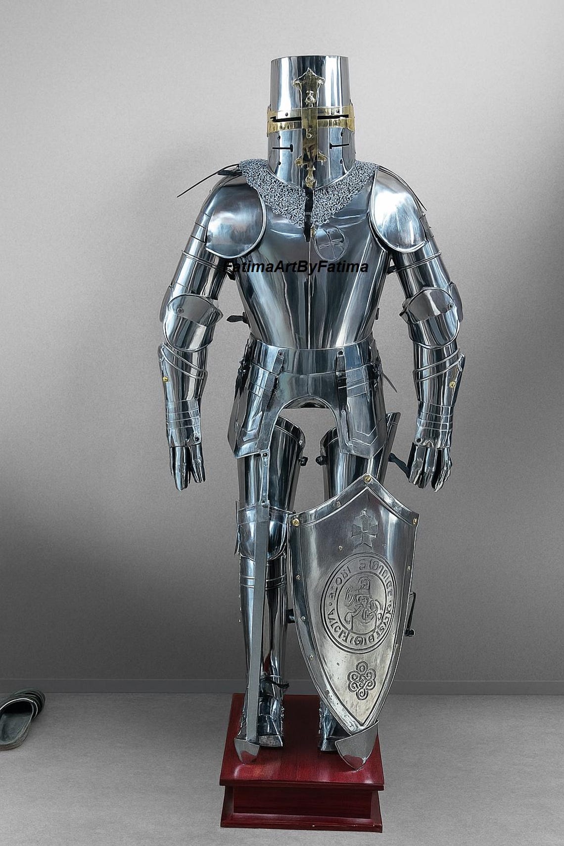Medieval Knight Full Body Suit: Wearable Steel Templar Crusader Costume ...