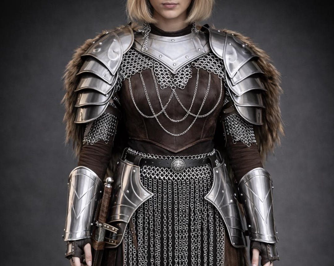 Polished Steel Female Knight Armor Set | Medieval Armor | Renaissance ...