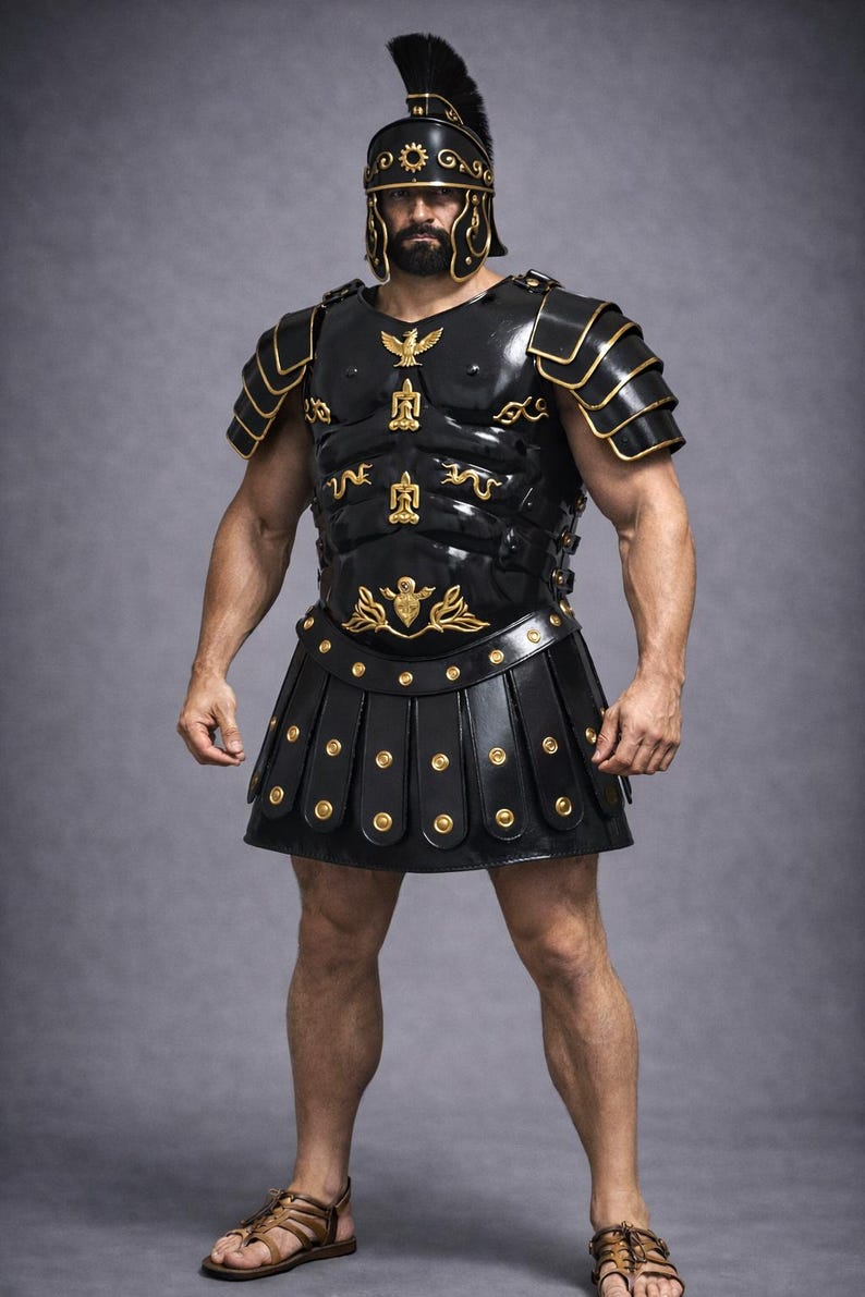 Medieval Black Roman Armor Set | Gladiator Costume, Wearable Steel ...