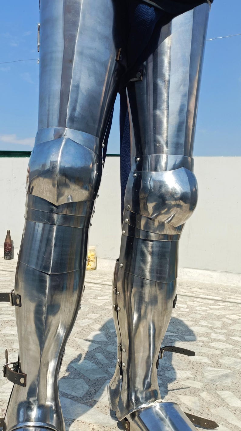 Medieval Steel Leg Armor With Sabatons – Full Leg Guard Set ...