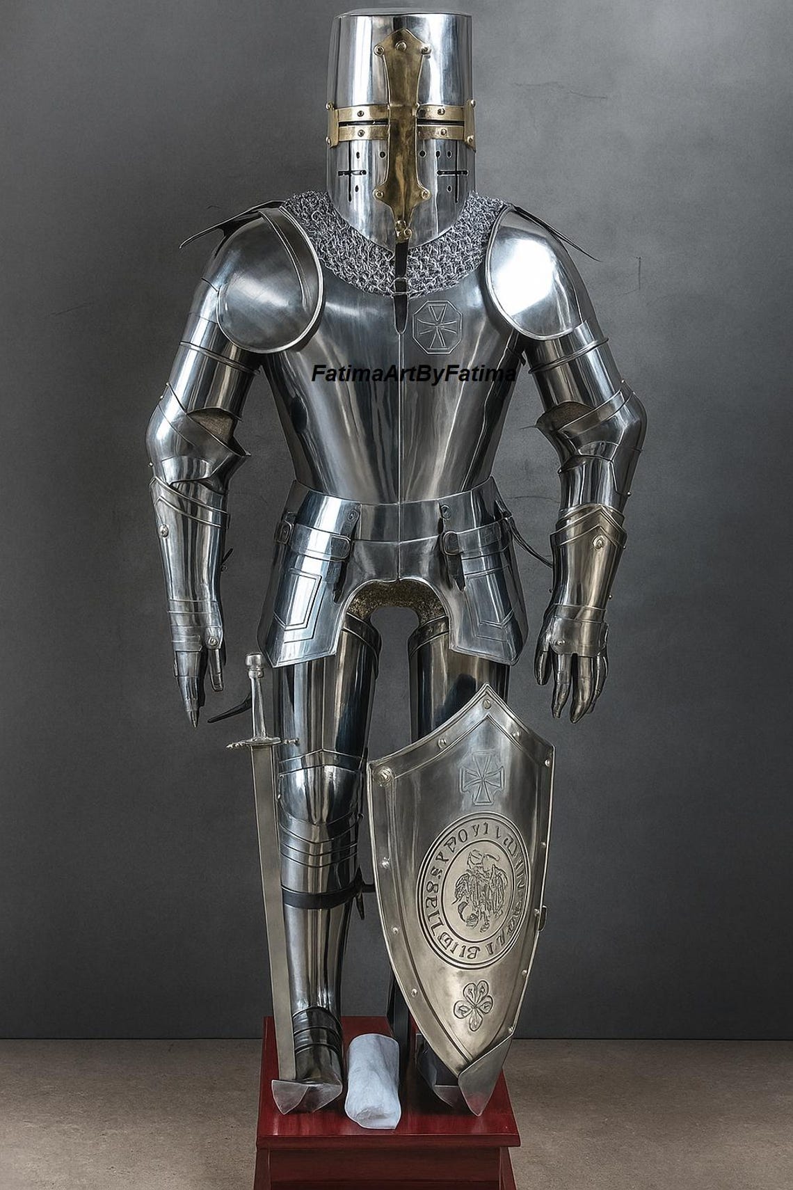 Medieval Knight Full Body Suit: Wearable Steel Templar Crusader Costume ...