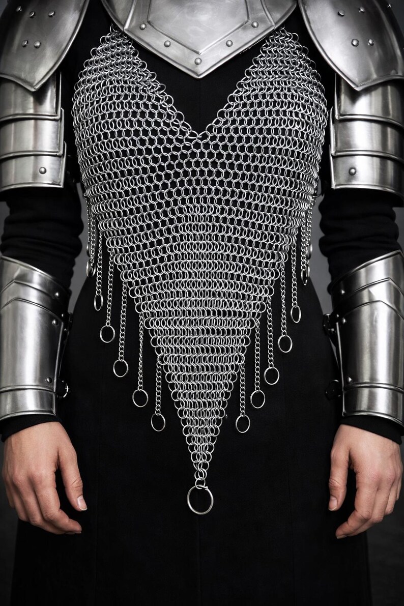 Female Knight Armor Set – Steel Gorget, Pauldron & Chainmail | LARP ...