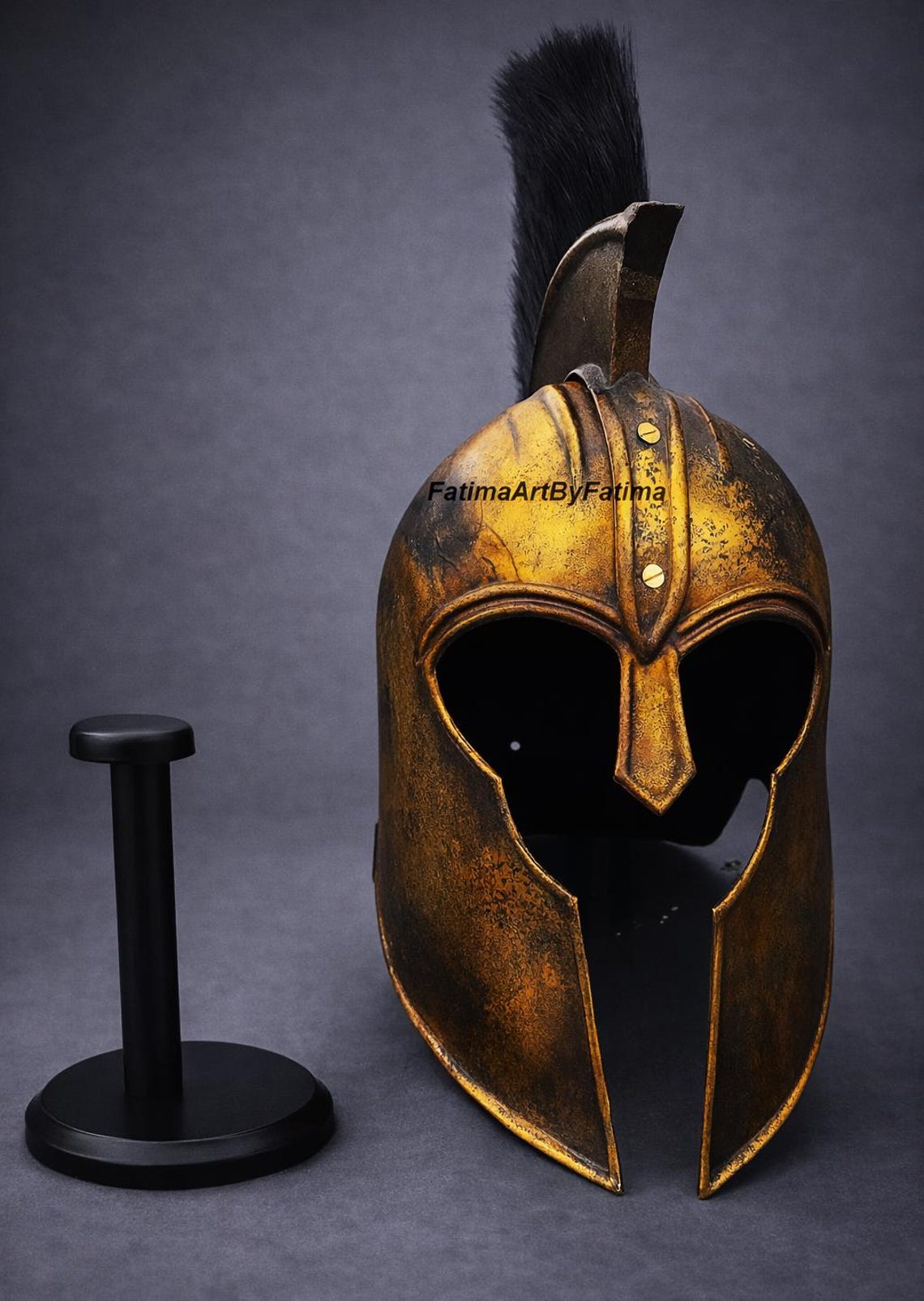 Medieval Roman Greek Troy Trojan Warrior Helmet Bronze Finish Steel ...