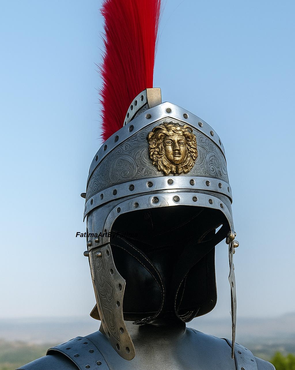 Medieval Engraved Spartan Roman Greek Centurion Gladiator Helmet ...