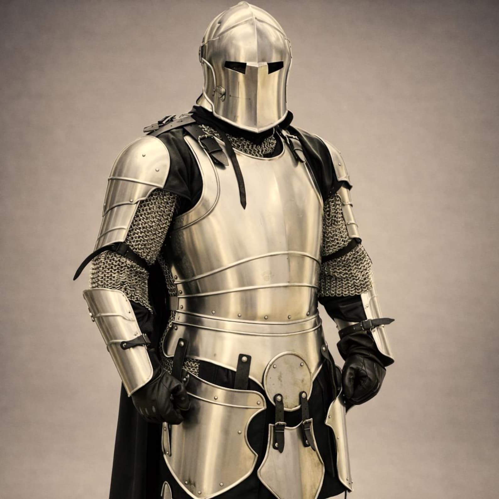 Handmade 18 Gauge Steel Knight Armor | Wearable Barbuta Helmet, LARP ...