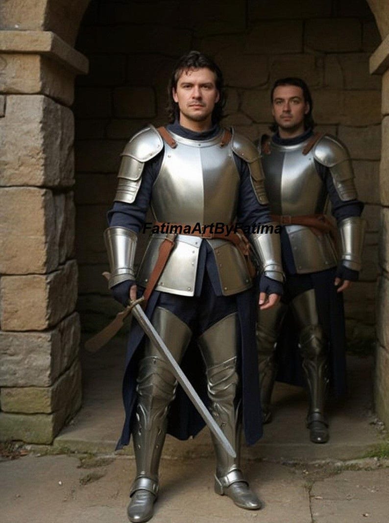 Medieval Knight Armor Suit With Sword | Full Body Steel Armor Costume ...