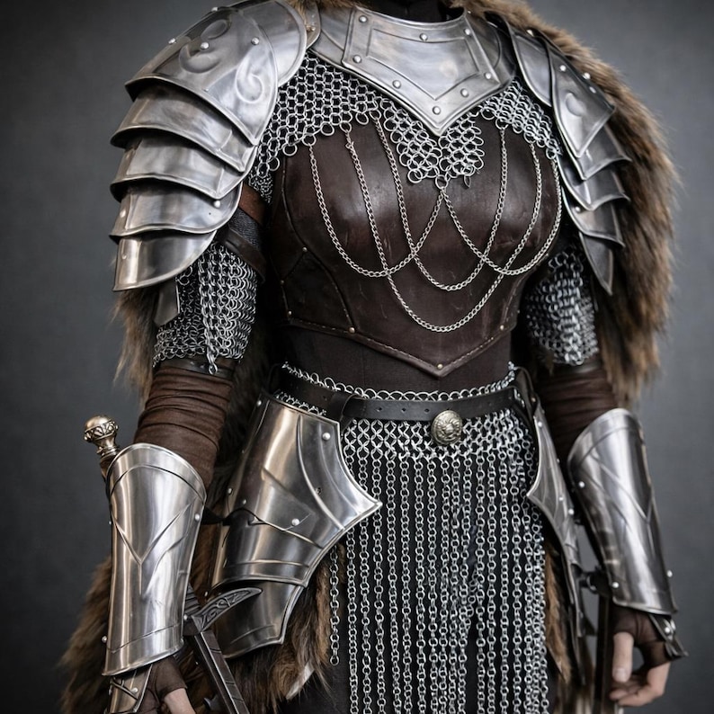 Polished Steel Female Knight Armor Set | Medieval Armor | Renaissance ...