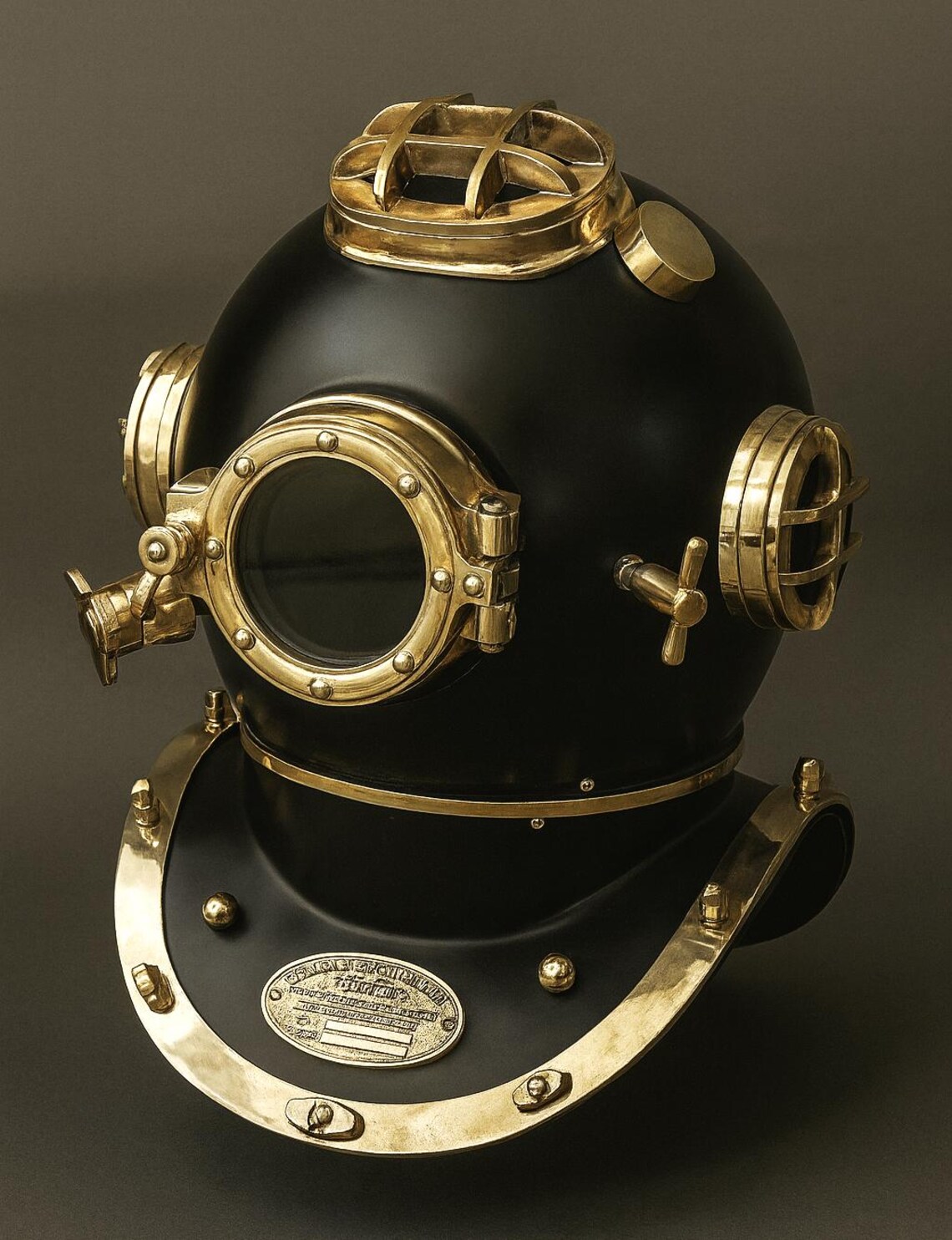 18" US Navy Mark V Scuba Divers Diving Helmet Replica: Black Antique ...