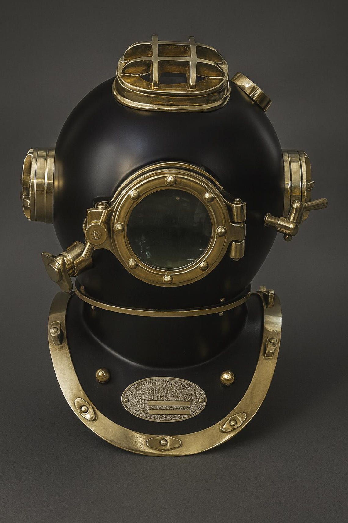 18" US Navy Mark V Scuba Divers Diving Helmet Replica: Black Antique ...