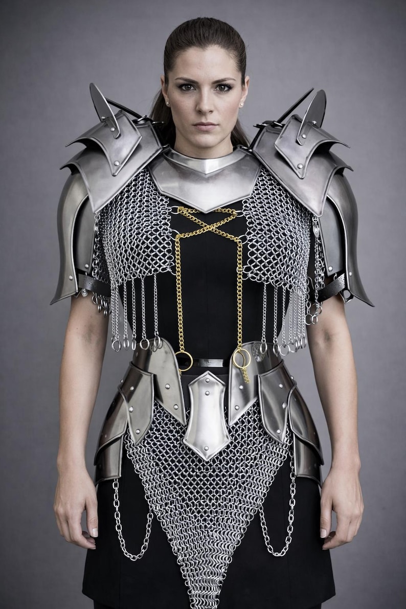 Medieval Lady Steel Armor Set | Chainmail Cosplay Armor | SCA LARP ...