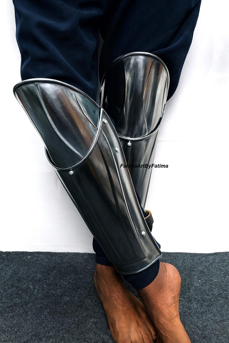 Medieval Knight Leg Armor Gaurdian Pair of Leg Greaves Made From Metal ...