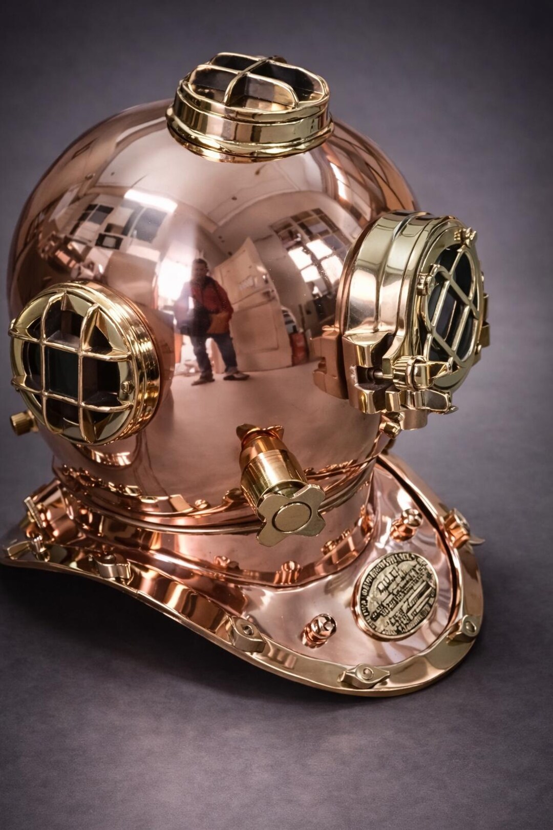 Brass & Copper Scuba Divers Diving Helmet Replica : US Navy Mark V, 18 ...