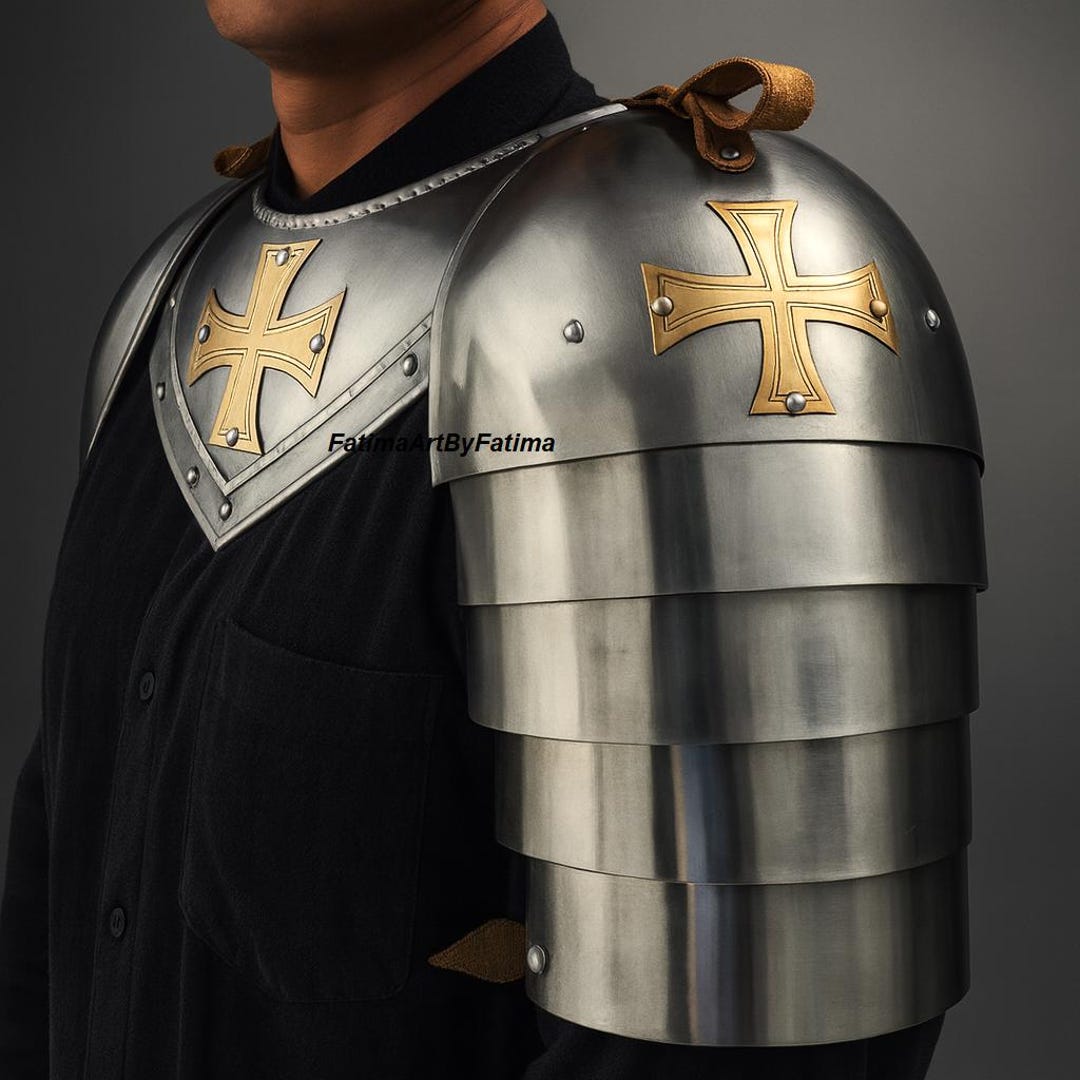 Medieval Iron Gorget & Pauldrons Set – Spaulders Shoulder Armor for ...
