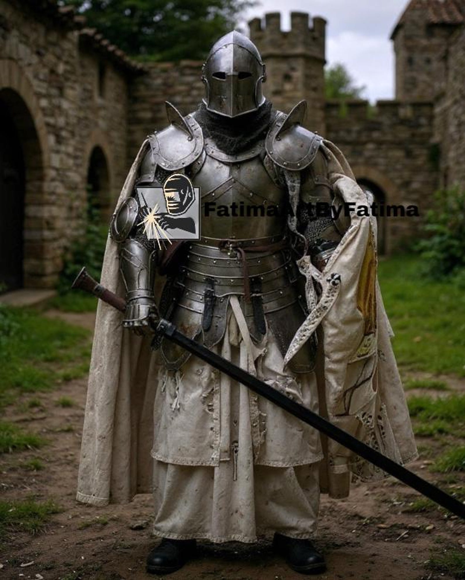 Medieval Knight Full Plate Armor: 18 Gauge Steel Barbuta Helmet ...