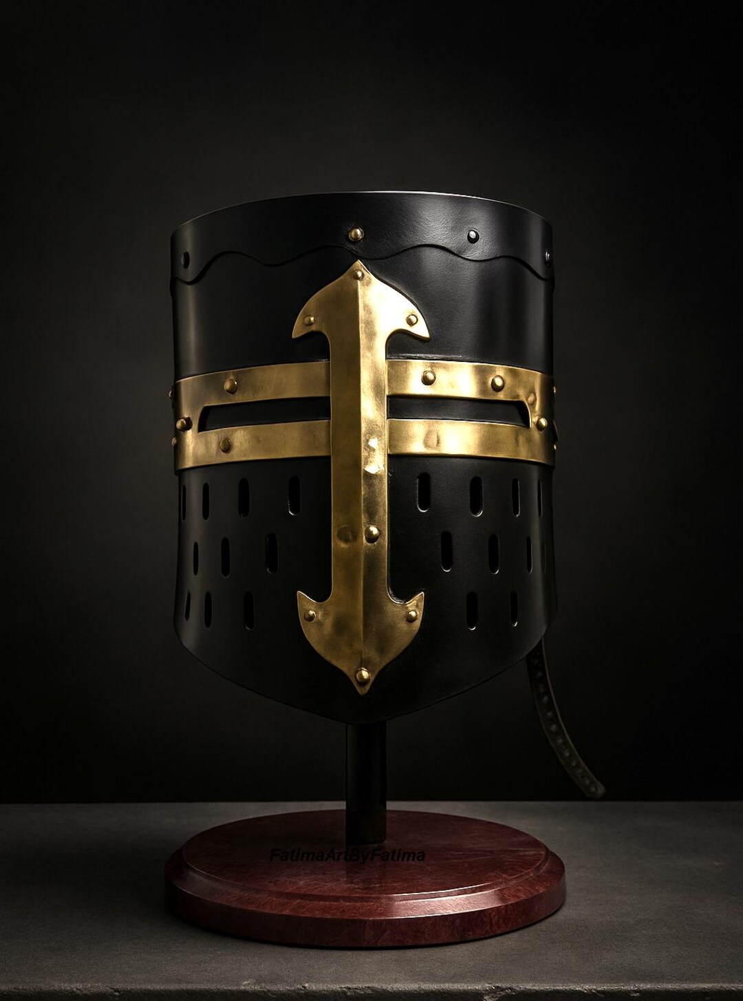 Medieval Knight Templar Crusader Bucket Helmet: Gothic Helm for Cosplay ...
