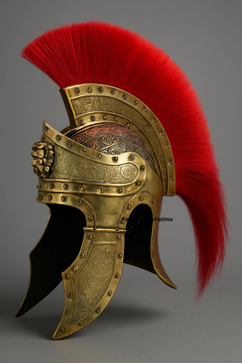 Medieval Engraved Spartan Roman Greek Centurion Gladiator Helmet ...
