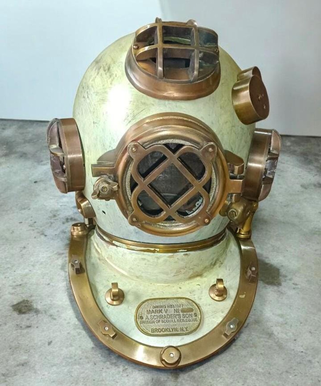 Brass US Navy Mark V Diving Helmet Replica: Nautical Home Decor - Etsy