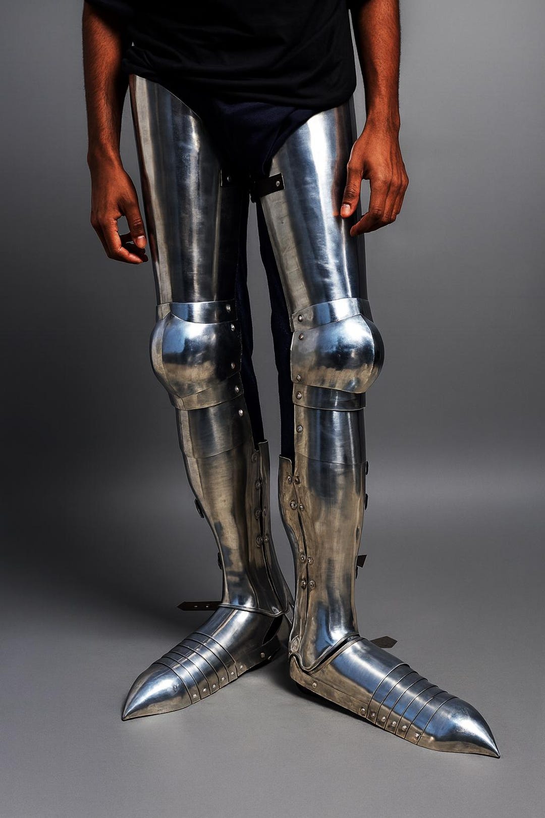 Medieval Gothic Steel Full Leg Armor With Sabatons: Templar Knight ...