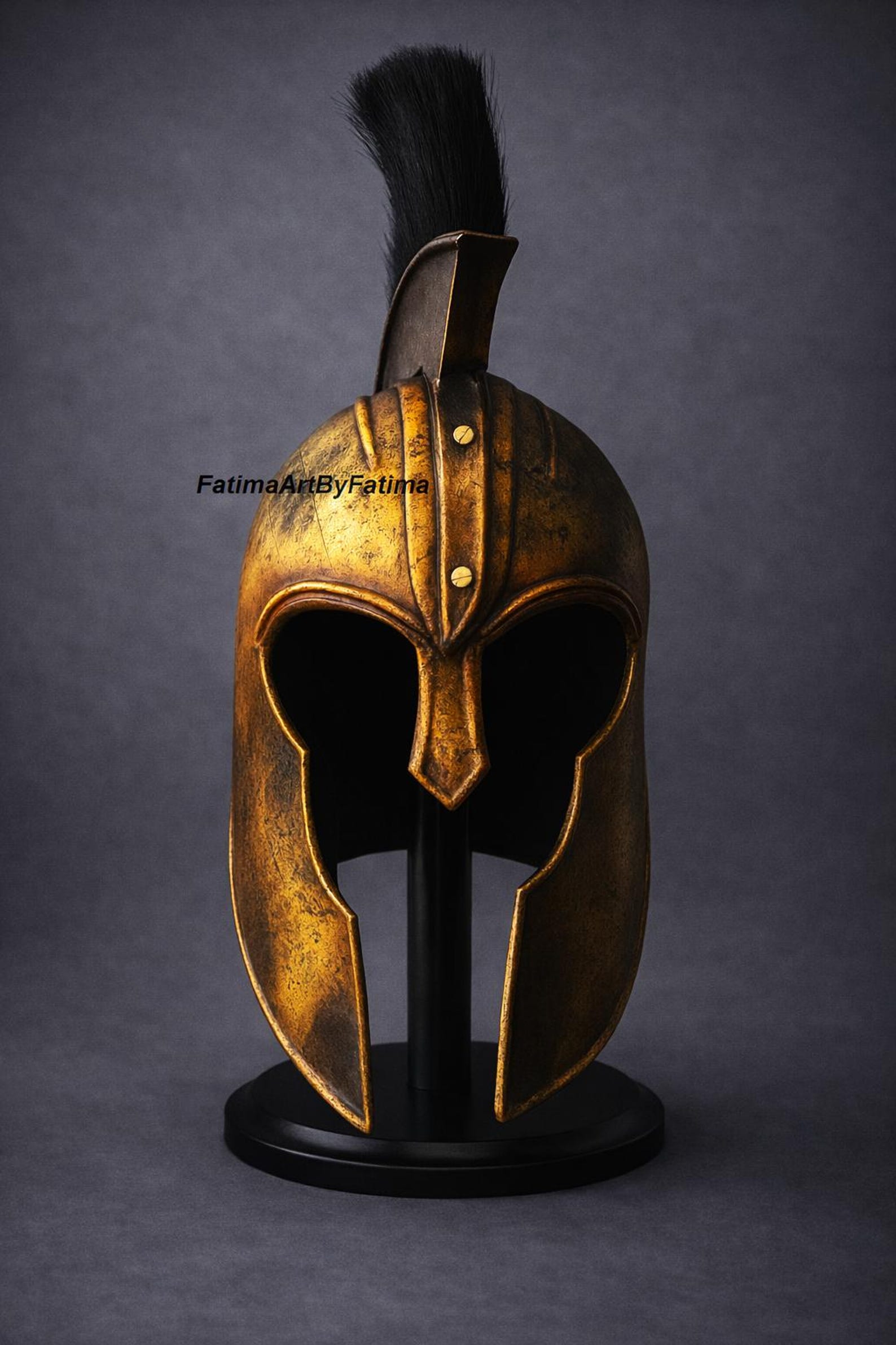 Medieval Roman Greek Troy Trojan Warrior Helmet Bronze Finish Steel ...