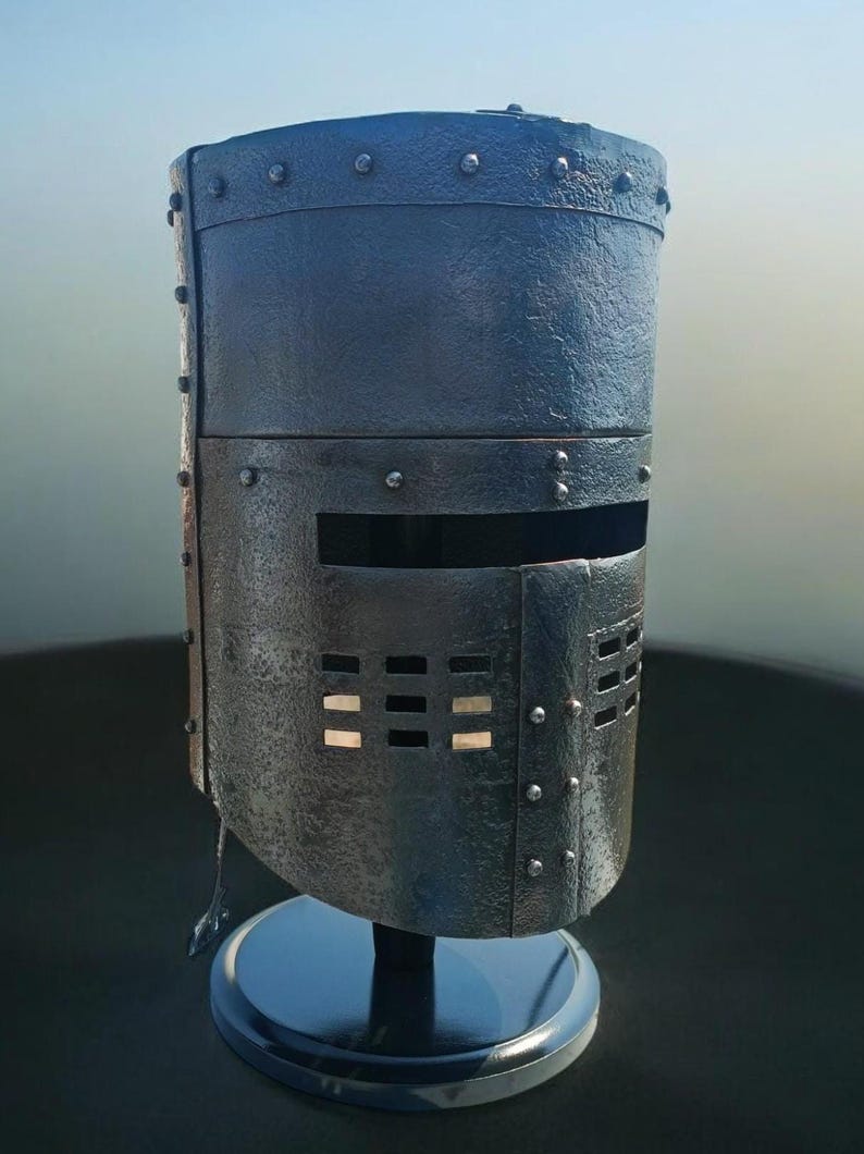 Medieval Black Knight Helmet Battle-ready 18-gauge Steel Armor - Monty ...