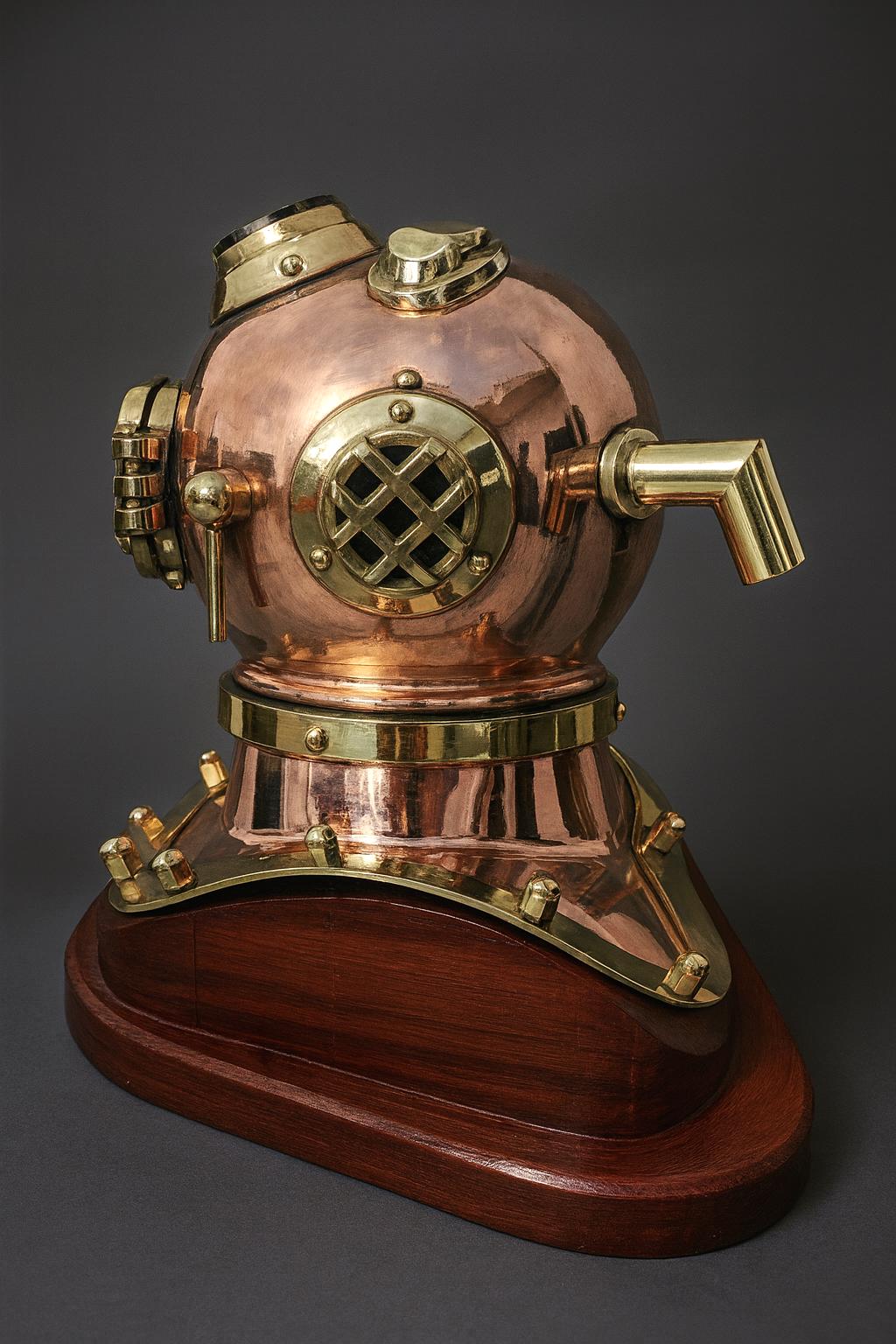 Brass & Copper Scuba Divers Diving Helmet Replica : US Navy Mark V, 18 ...