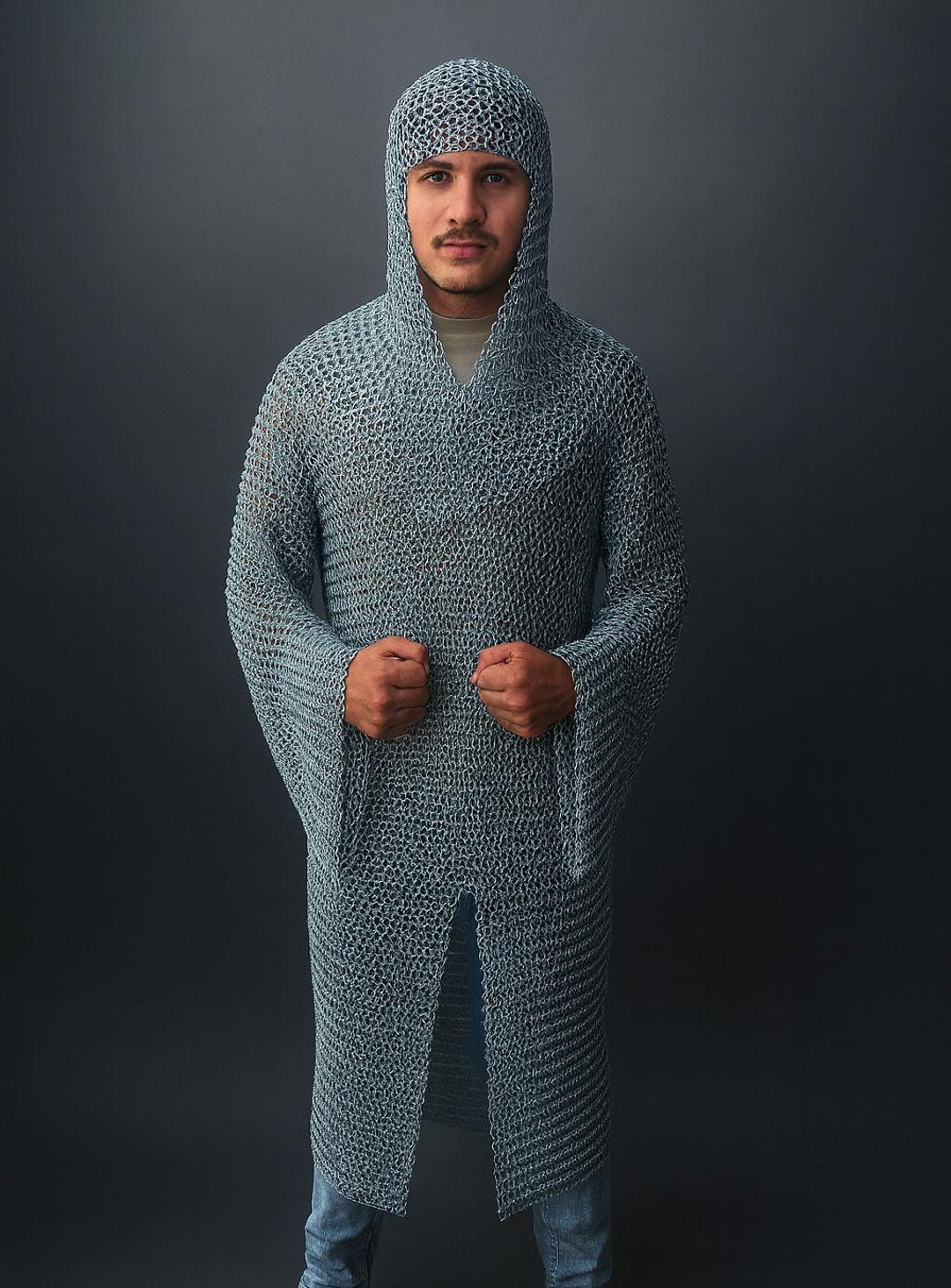 Medieval Chainmail Armor Set - Mild Steel Shirt & Coif - LARP SCA ...