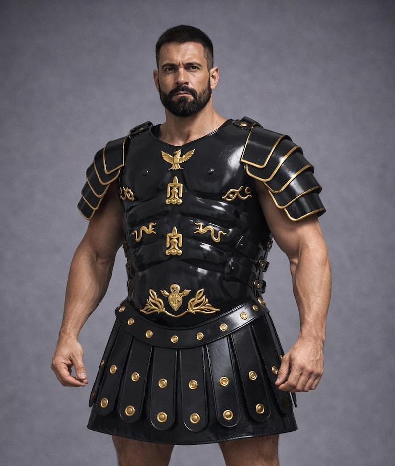 Medieval Black Roman Armor Set | Gladiator Costume, Wearable Steel ...