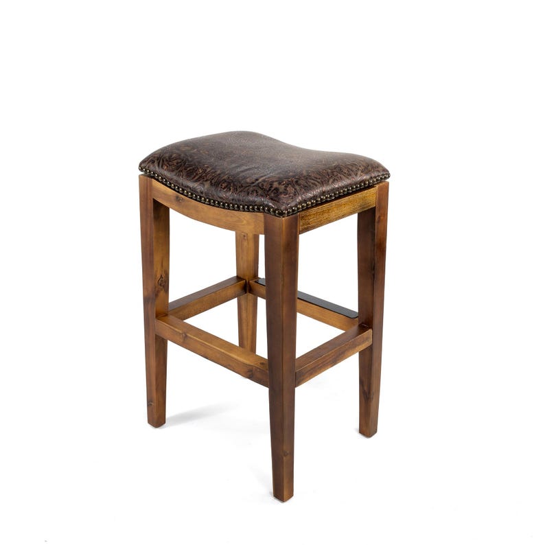 Cowboy Copper Leather Saddle Stool, Western Ranch - Etsy