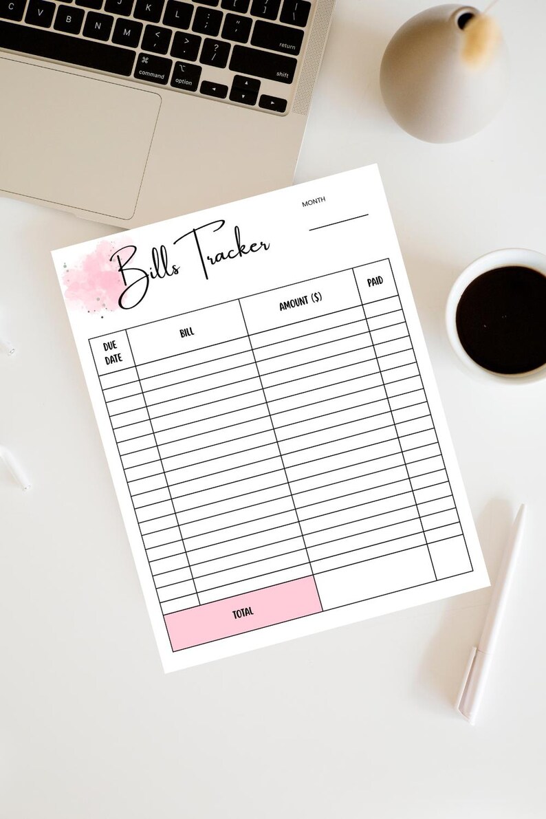 Bills Tracker Printable | Monthly Bill Organizer | Budget Planner PDF ...