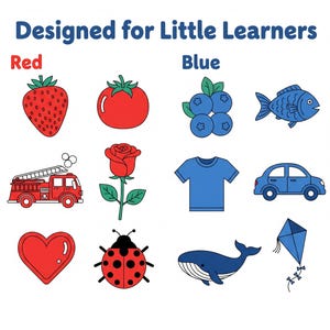 Red & Blue Color Recognition Book: Preschool Learning (PDF Pattern) - Etsy