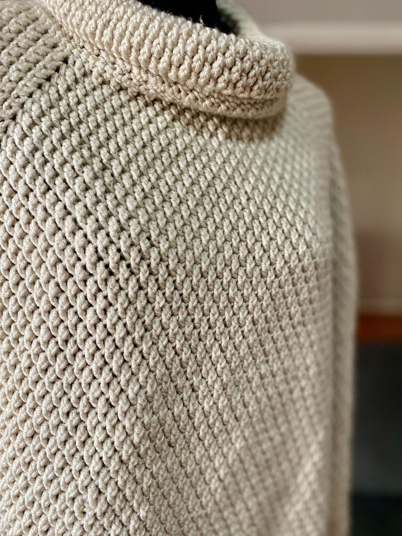 Alpine Stitch Crochet Sweater Pattern: Oversized Raglan Pullover (PDF ...