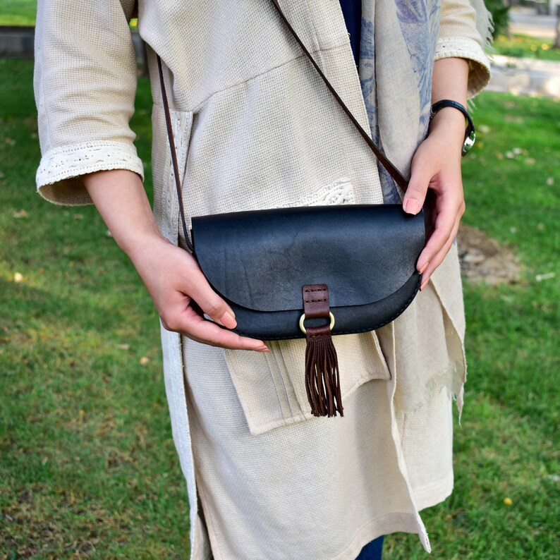 Women's Slim Half Moon Bag Pattern, 2 Size Crossbody Saddle Bag ...