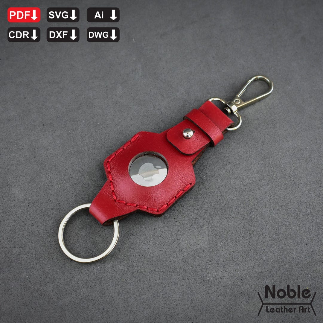 DIY Leather AirTag Holder Pattern - PDF & SVG Template for Apple Air ...