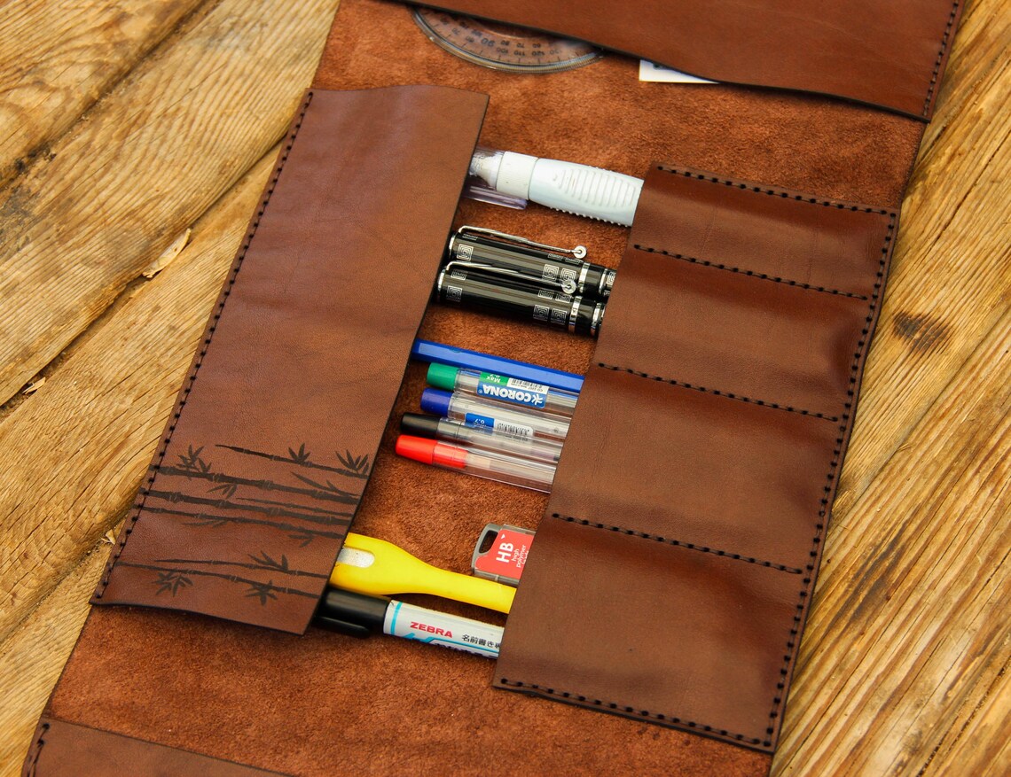 Roll up Pencil Case Pattern, Leather Pencil Holder Svg & Pdf, DIY ...