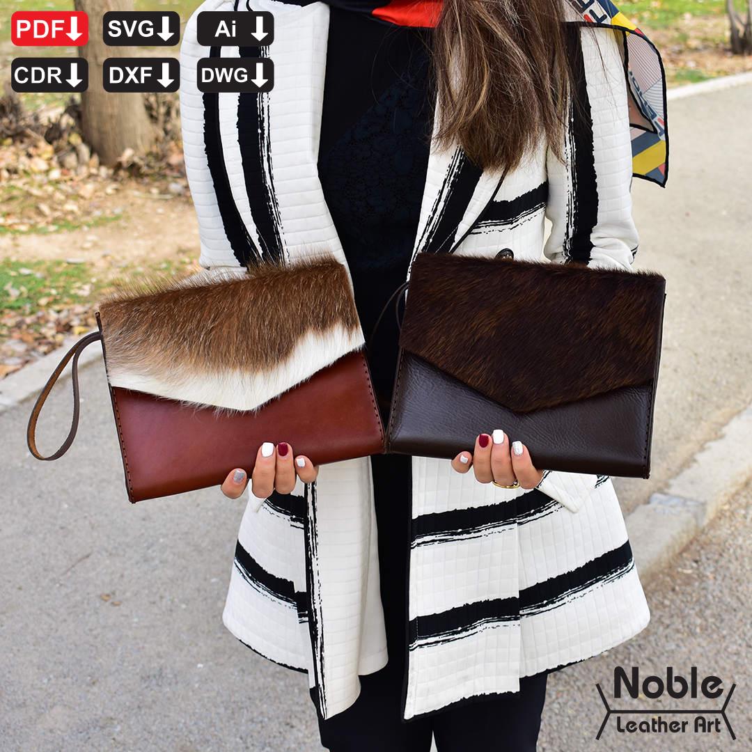 Women's Handbag Pattern, Clutch Purse Template, Leather Purse for Women ...