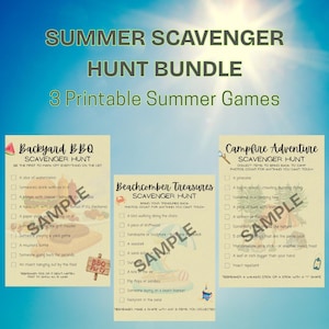 Summer Scavenger Hunt Bundle, Camping, Beach, BBQ Printables, Outdoor ...
