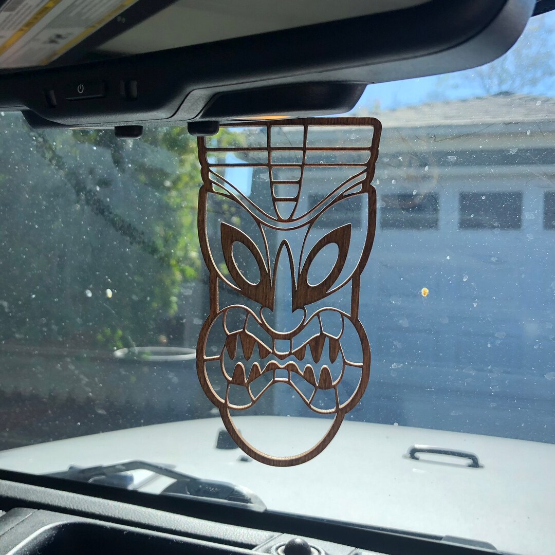 Tiki Charm for Car Mirror Hanger Tiki Car Accessory for Mirror Wood ...