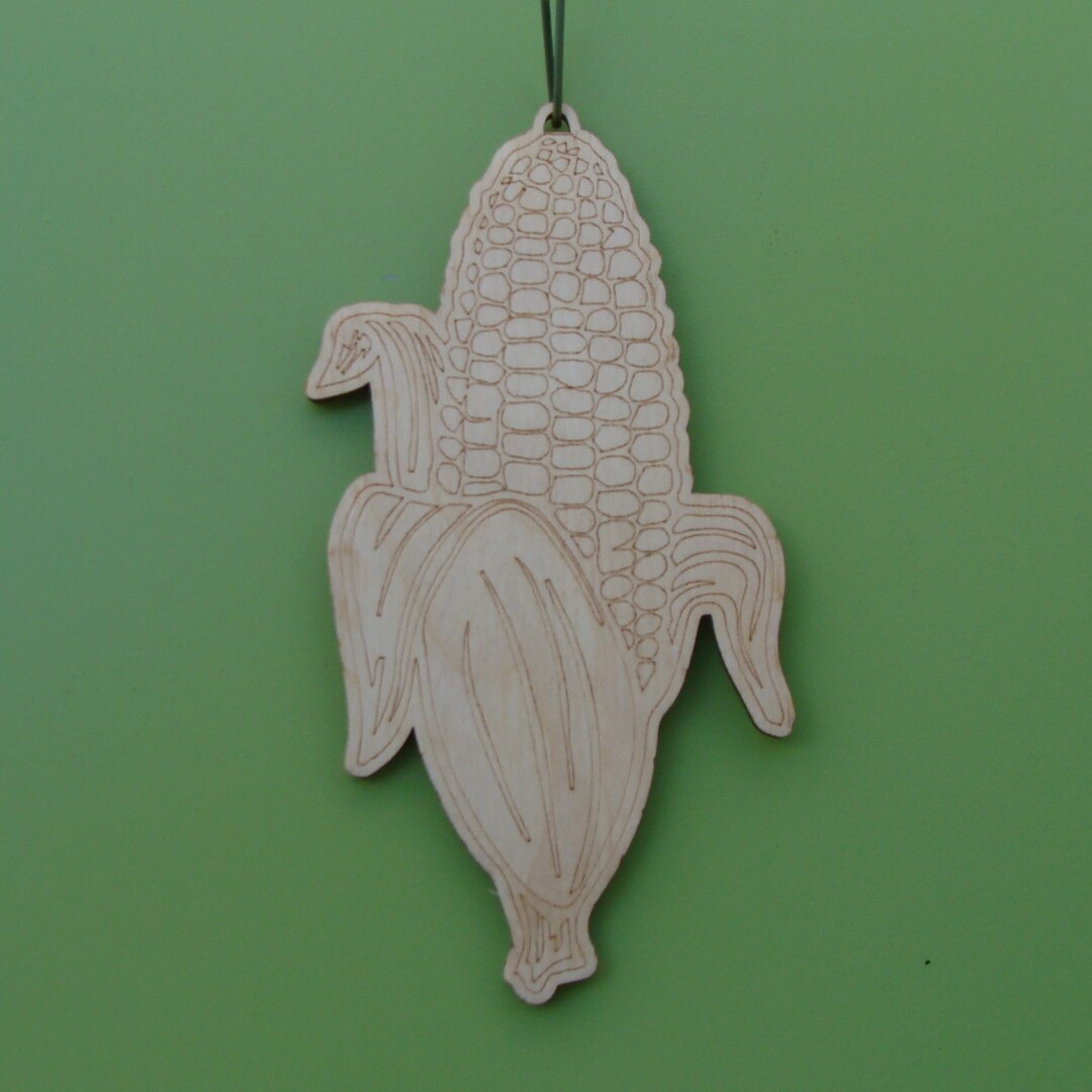 Corn Christmas Ornament Engraved Wood - Etsy