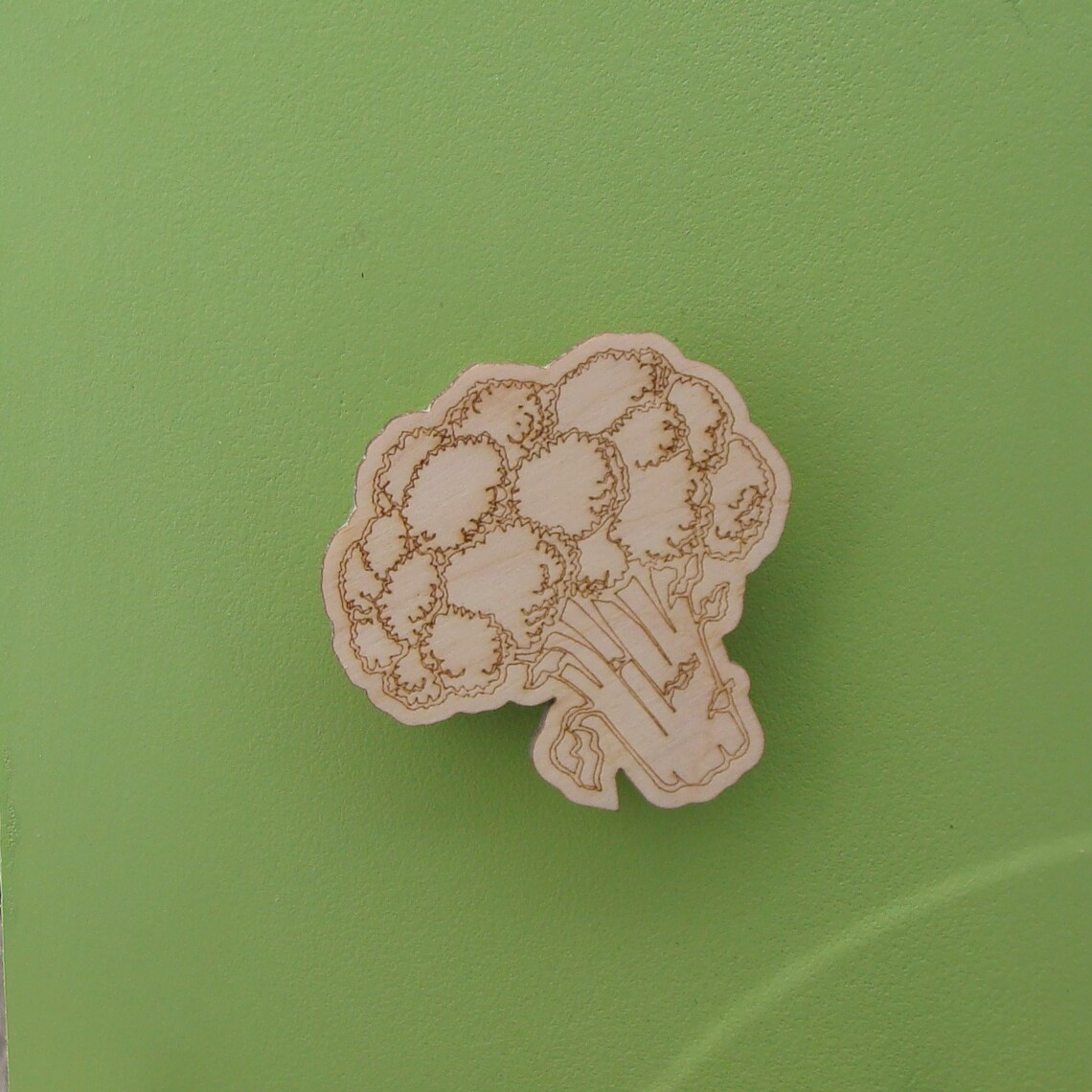 Broccoli Magnet, Engraved Wood - Etsy