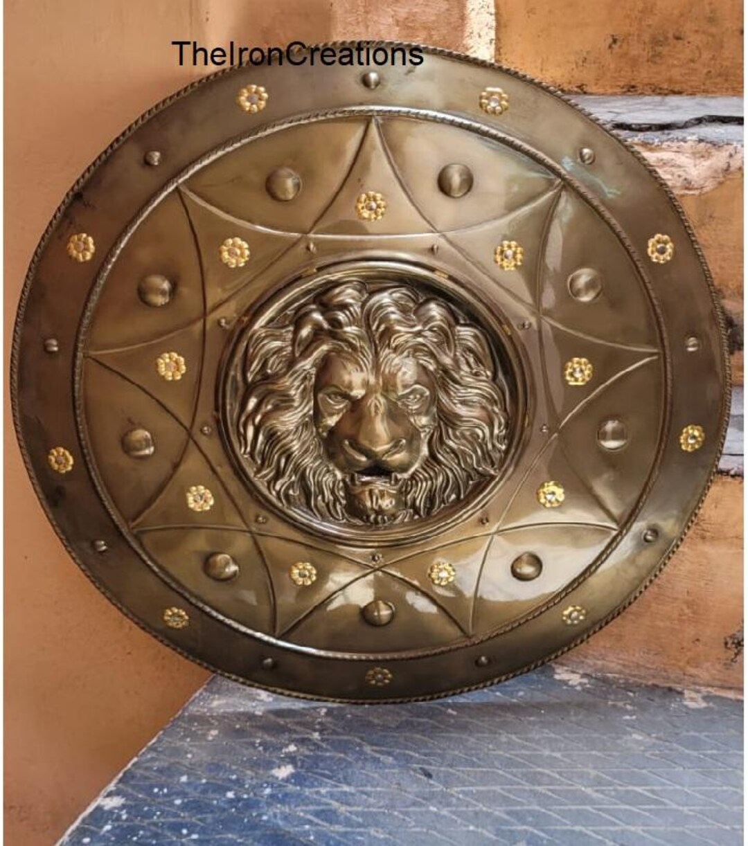 Medieval Lion Face Shield, Renaissance Knight Armour, Cosplay Wall ...
