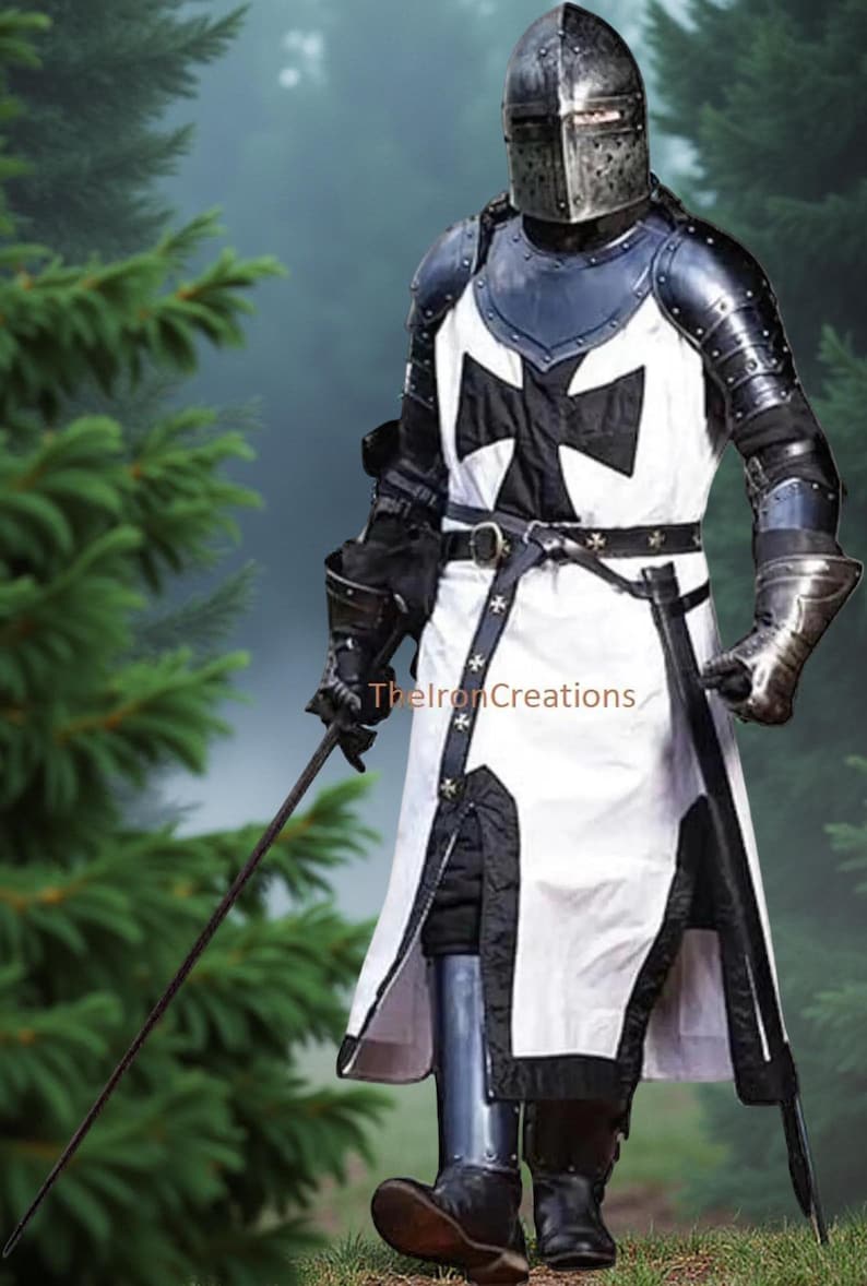 Templar Knight Full Armor Set - Medieval Crusader Costume - Etsy